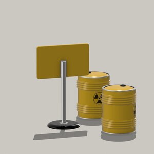 Miniature Radiation Warning Signs 1/12 Scale for Road Infrastructure ...