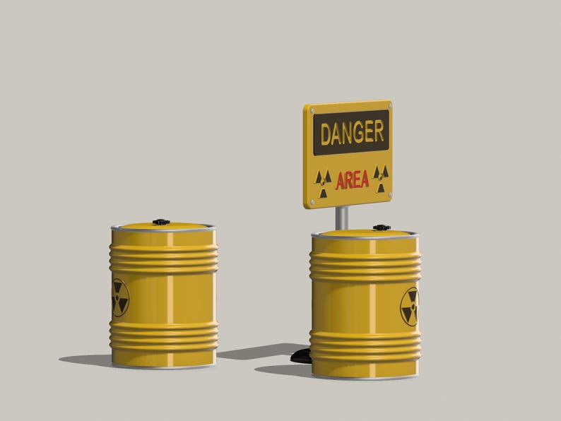 Miniature Radiation Warning Signs 1/12 Scale for Road Infrastructure ...