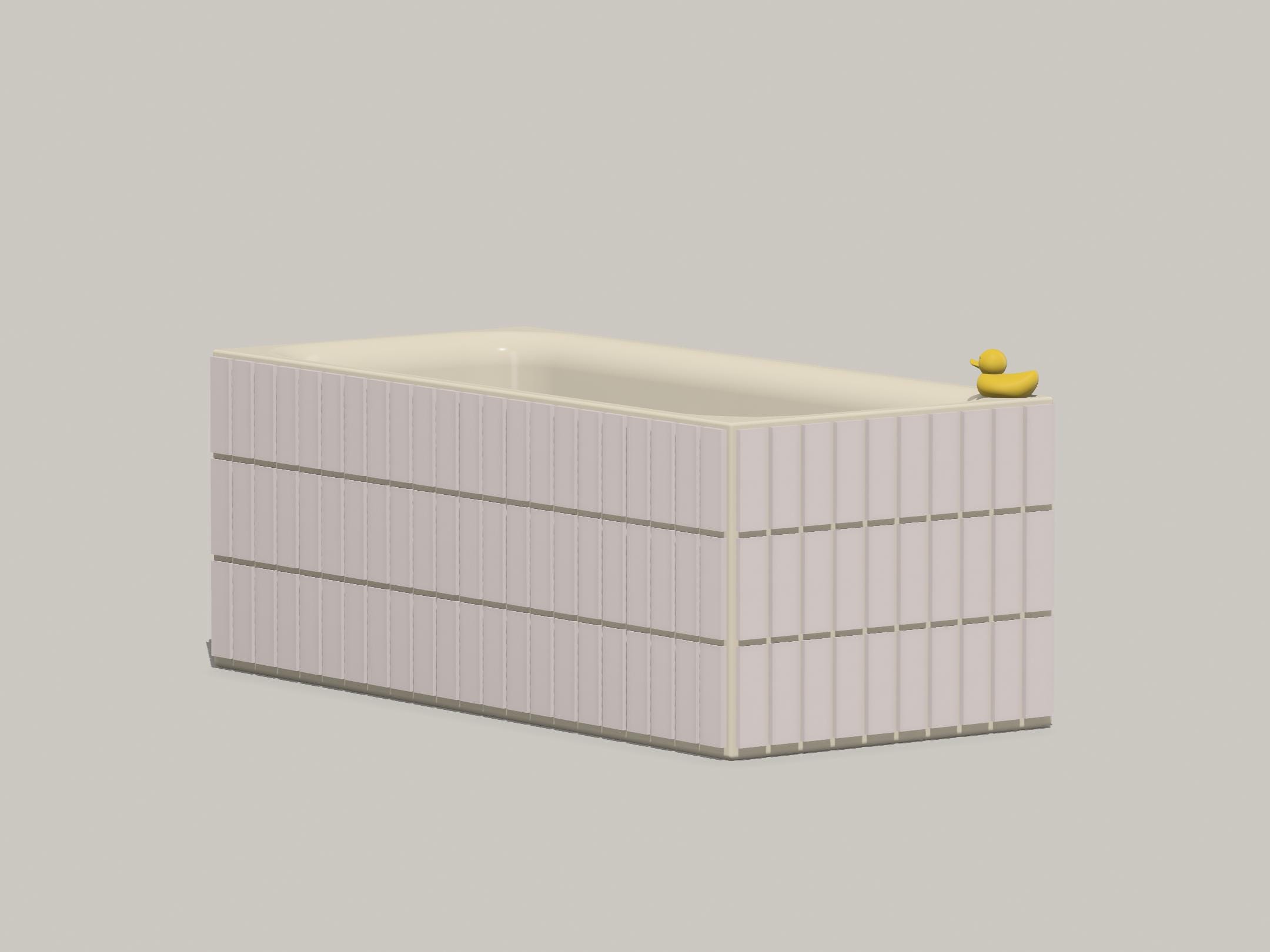 Miniature Tiled Bathtub: 1/12 Scale Dollhouse Furniture (digital STL ...