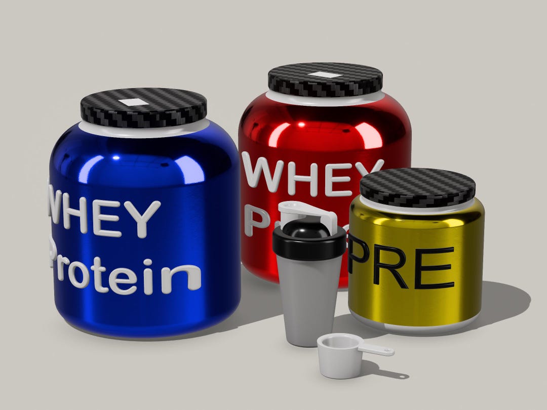 Miniature Whey Protein Tub, Miniature Gym Equipment, Miniature Gym 1/12 ...