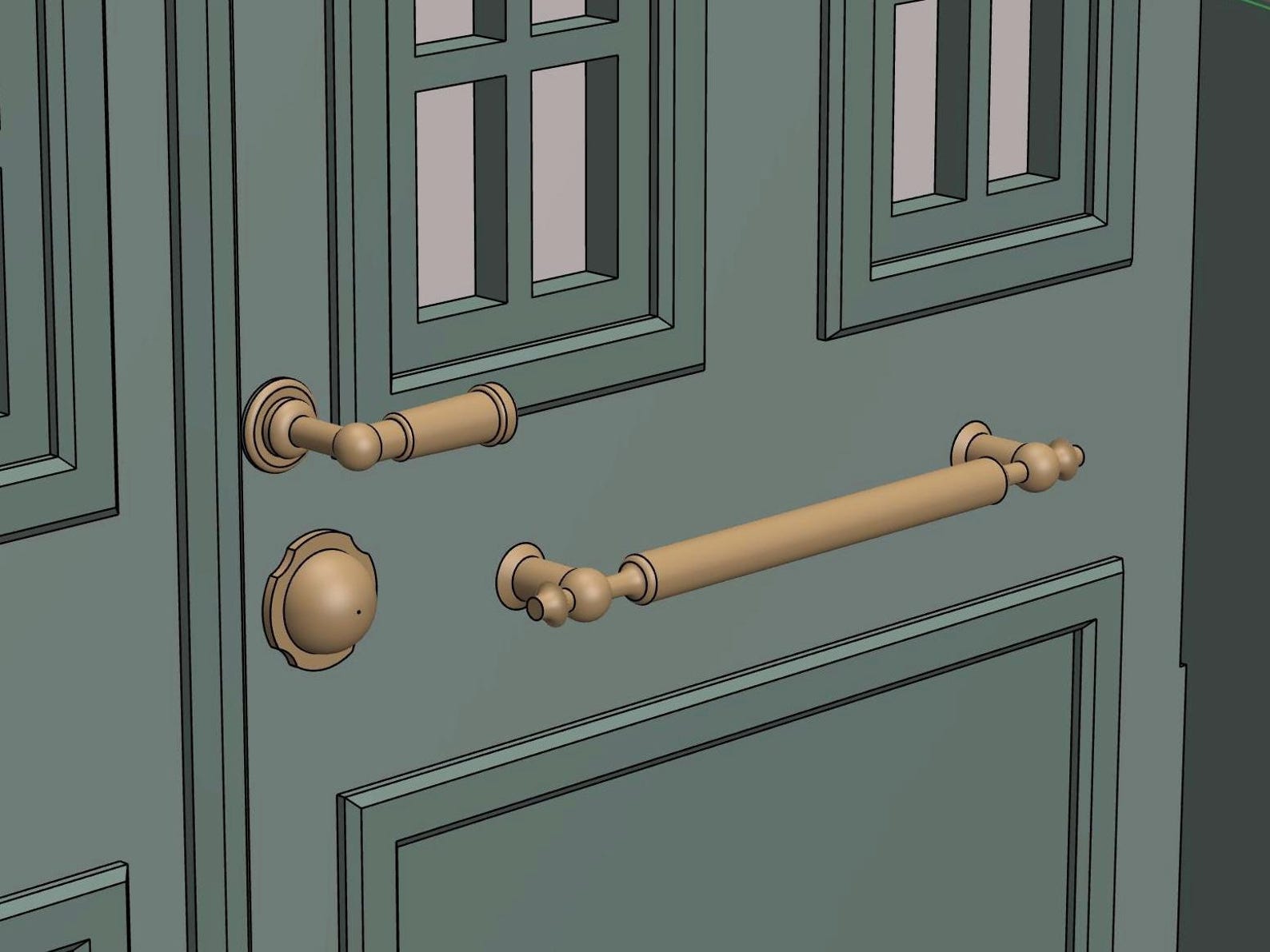 Miniature Door | 1/12 Scale Door | Door Dollhouse STL Files for 3D ...