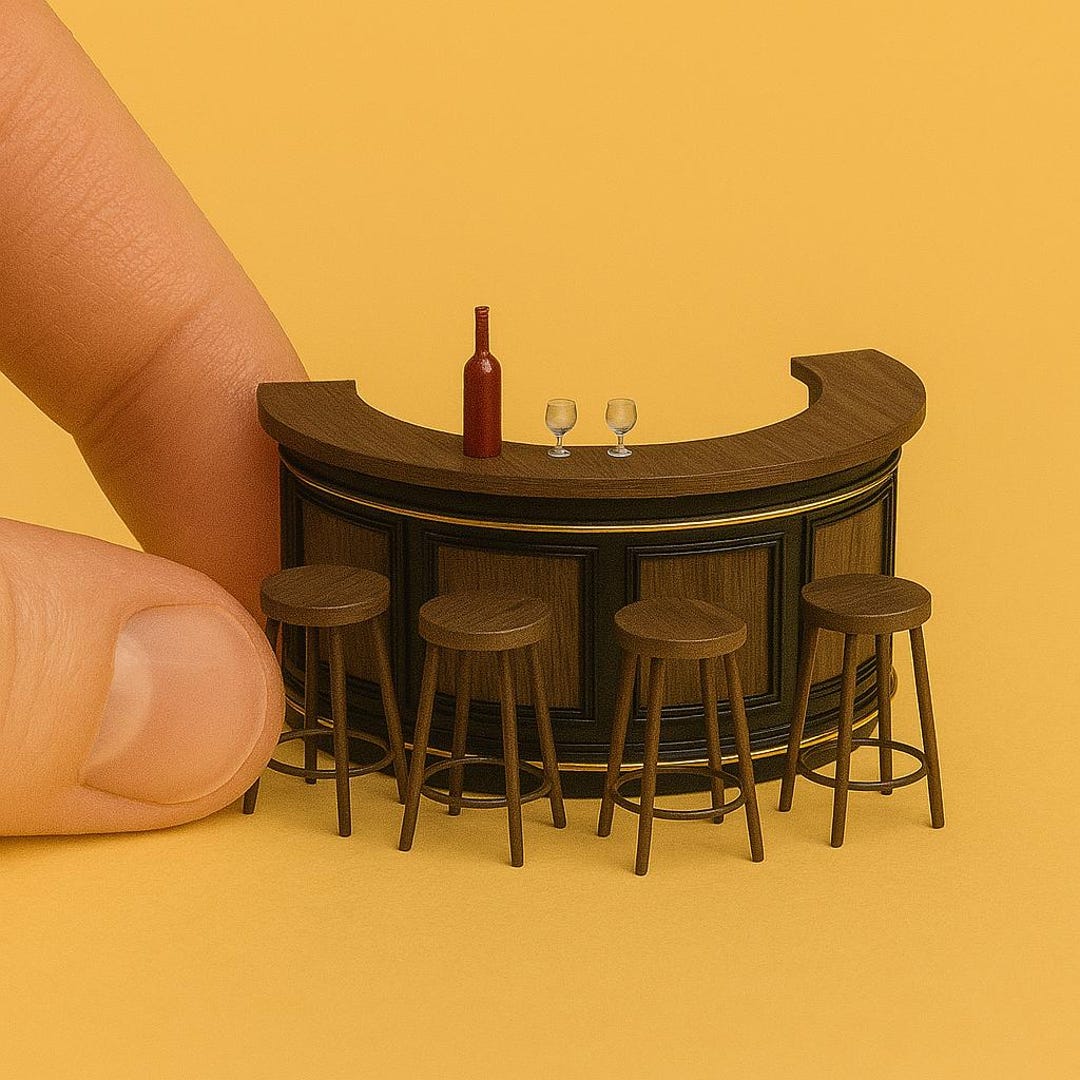 Miniature Bar Counter 1/12 Scale: Dollhouse Diorama STL Files (digital ...