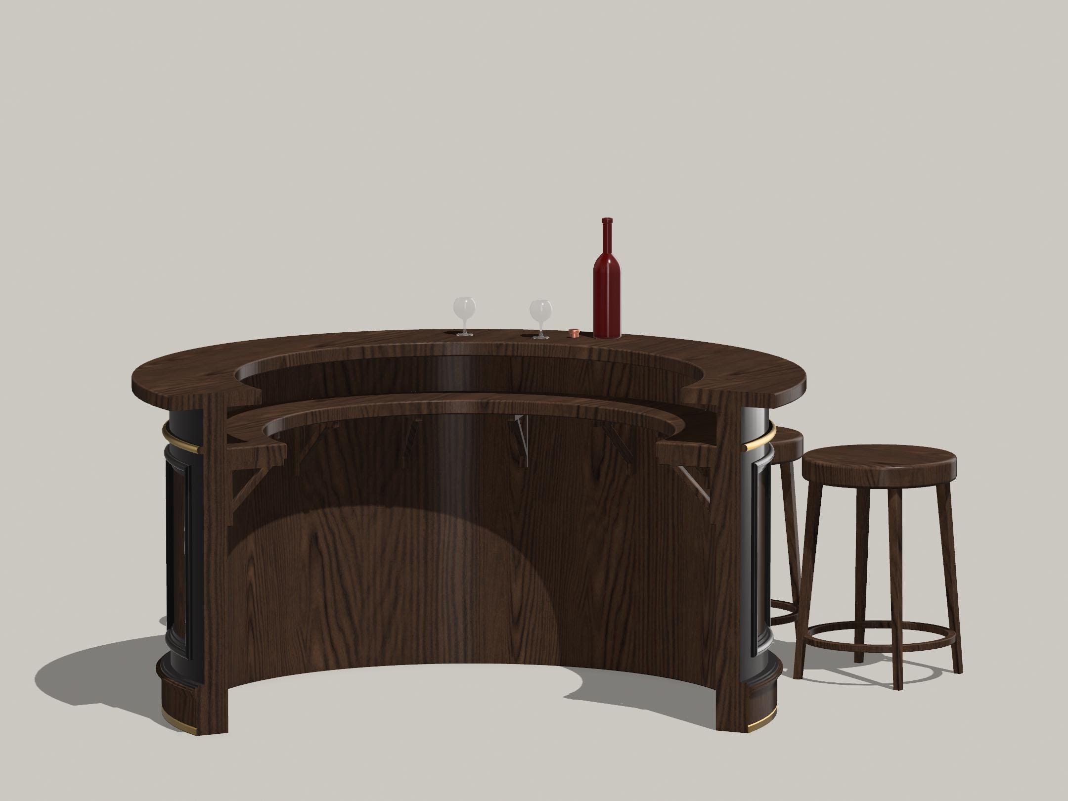 Miniature Bar Counter 1/12 Scale: Dollhouse Diorama STL Files (digital ...