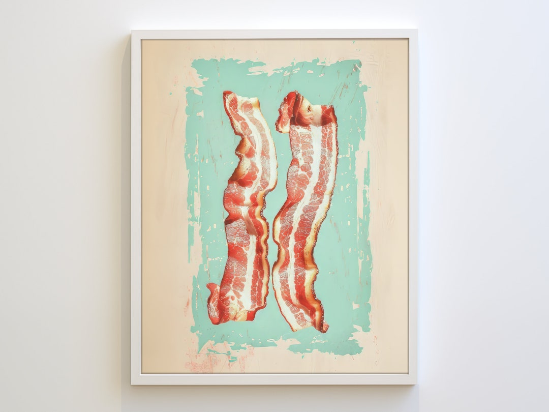 Bacon Art, Kitchen Decor, Breakfast Art, Bacon Lover, Kitchen Wall Art ...