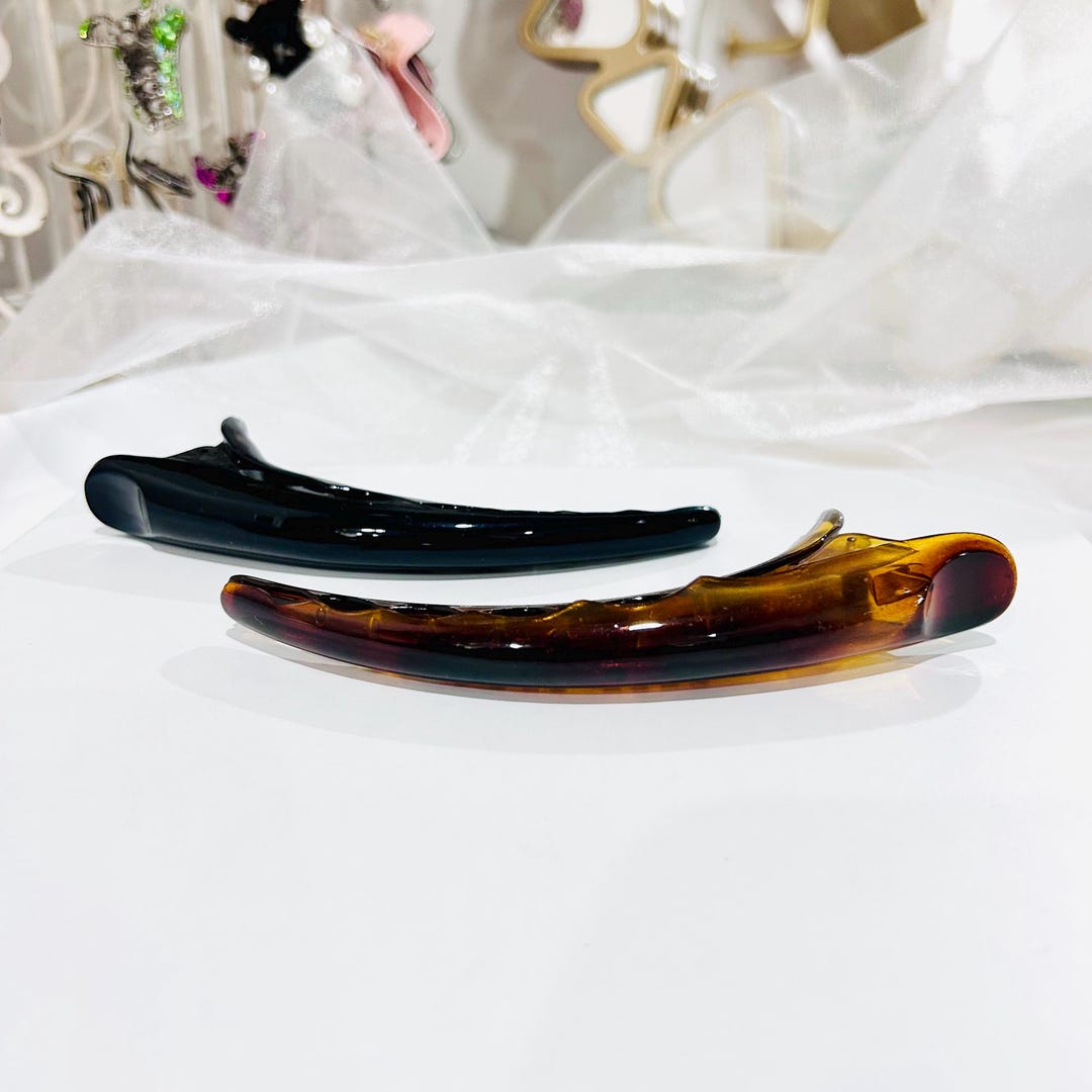 Simple Long Curved French Side Hair Clip, Alligator Hair Pins, Minimal ...
