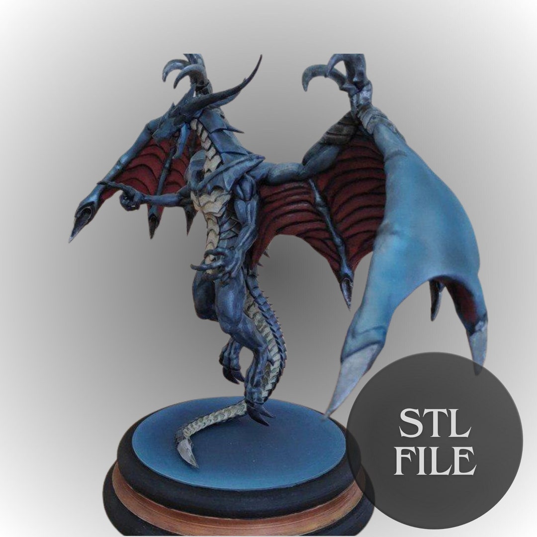 Bhamut Blue Dragon Digital STL File Digital Model Printable File - Etsy