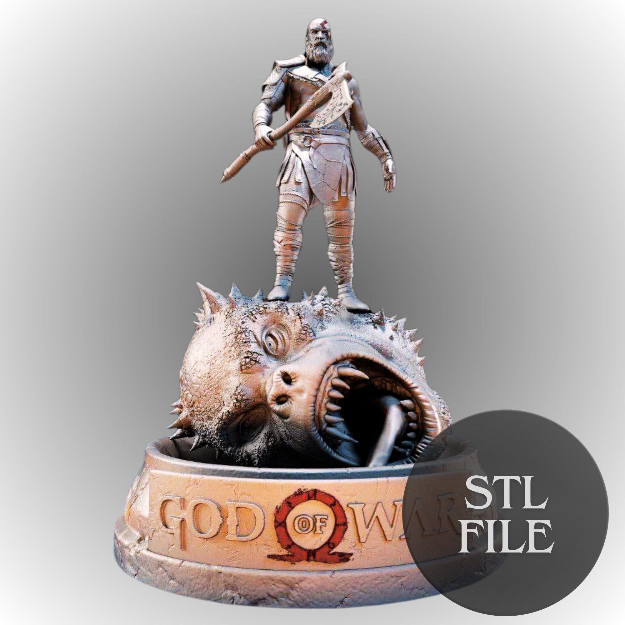 God of War Kratos Diorama Digital STL File Digital Model Printable File ...