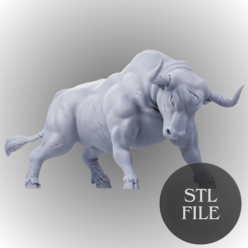 Bull Estatua Archivo STL Digital Modelo Digital Archivo Imprimible ...