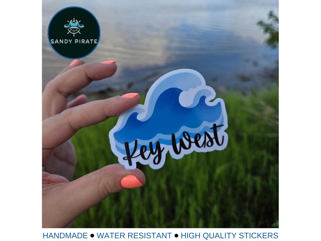 Key West Sticker High Quality Blue Wave Sticker Water Resistant Florida ...
