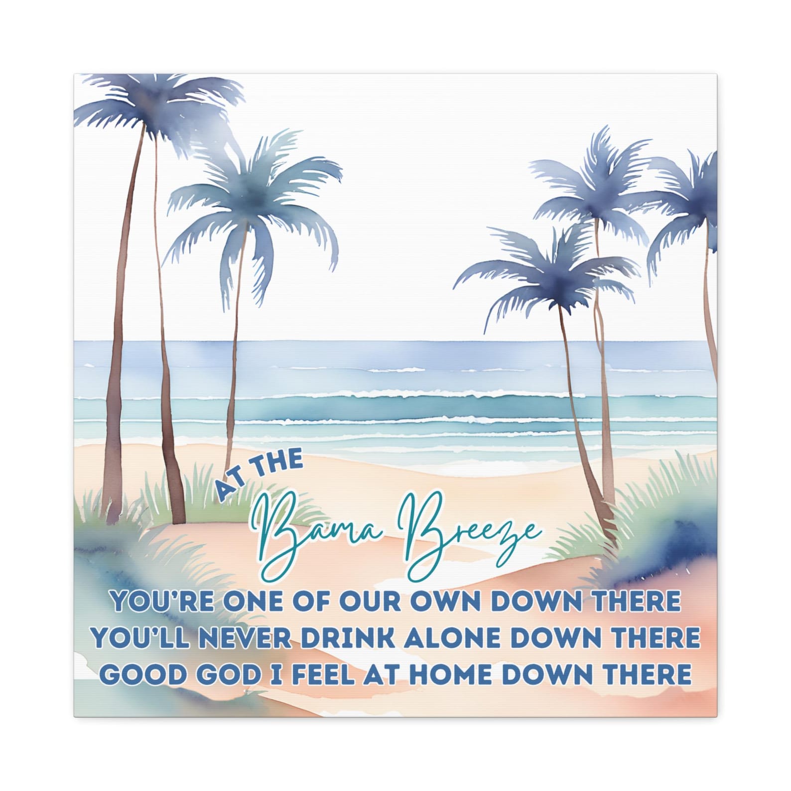 Jimmy Buffett Canvas Bama Breeze Lyrics Sign Parrothead Gift Tribute ...