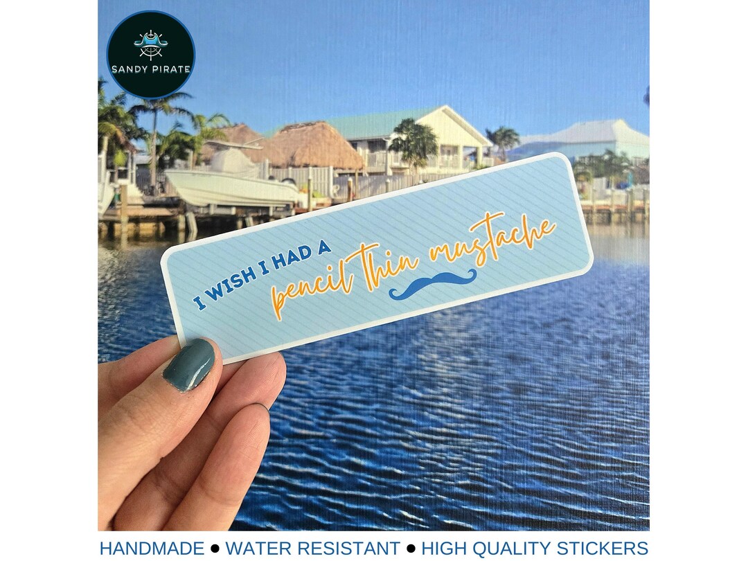 Jimmy Buffett Sticker Pencil Thin Mustache Lyrics Decal Parrot Head ...