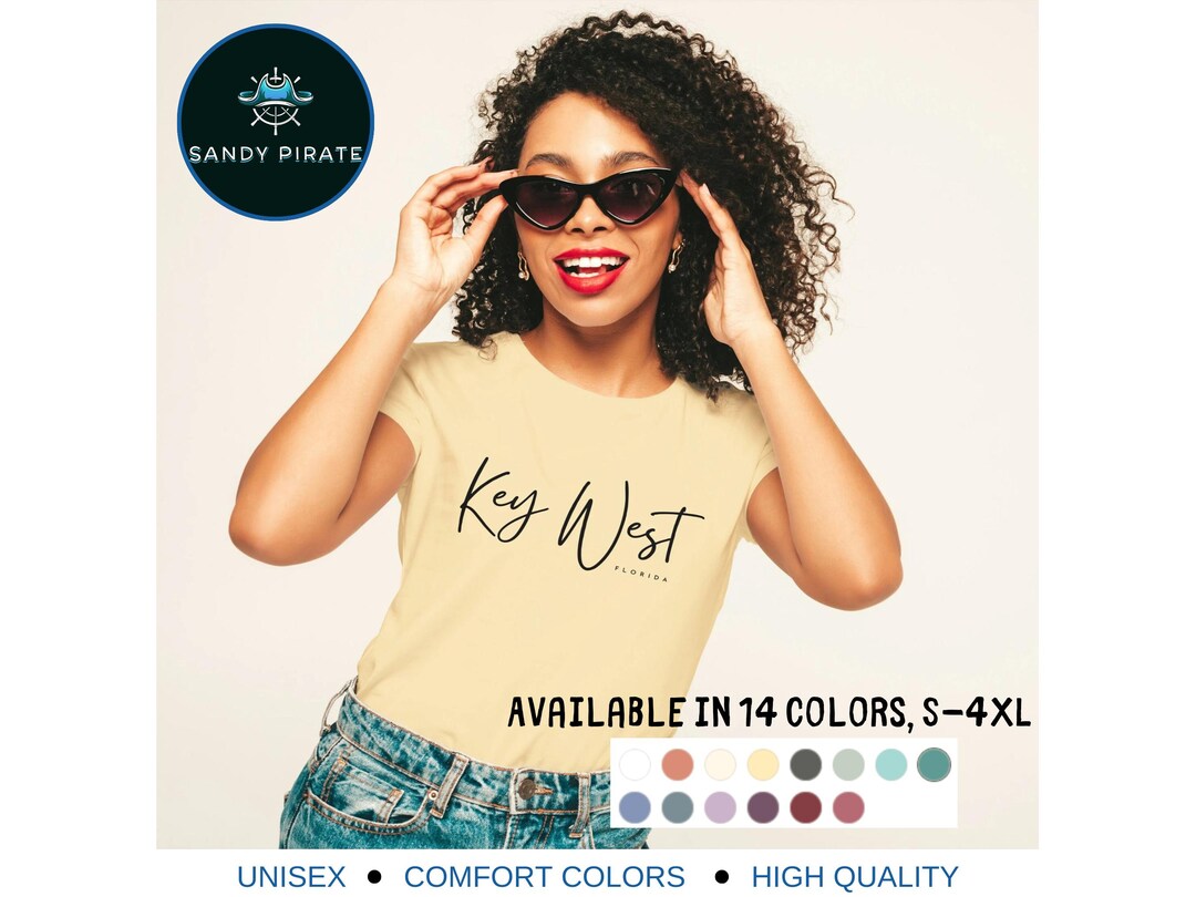 Key West Shirt Comfy Logo Text T-shirt Soft Comfort Colors Tee Unisex ...