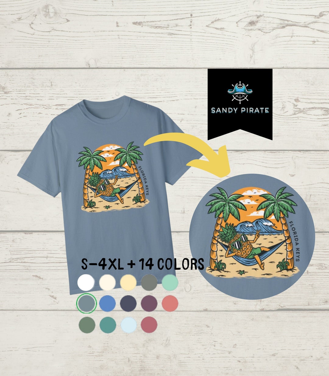 Florida Keys Tshirt Palm Tree Tshirt Comfort Colors T-shirt Unisex ...