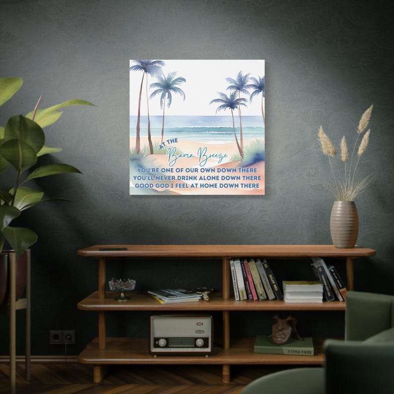 Jimmy Buffett Canvas Bama Breeze Lyrics Sign Parrothead Gift Tribute ...