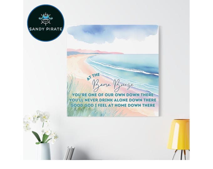 Jimmy Buffett Canvas Bama Breeze Lyrics Sign Parrothead Gift Tribute ...