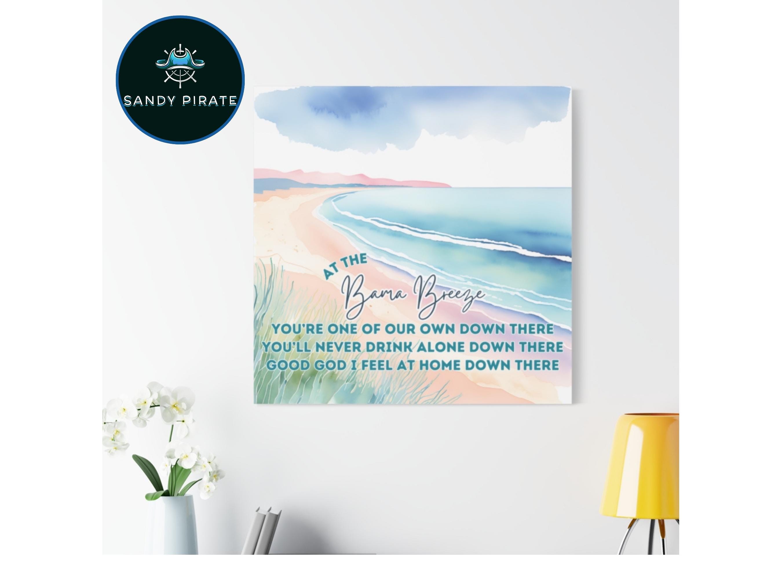Jimmy Buffett Canvas Bama Breeze Lyrics Sign Parrothead Gift Tribute ...