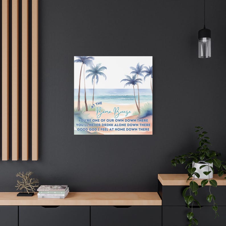Jimmy Buffett Canvas Bama Breeze Lyrics Sign Parrothead Gift Tribute ...