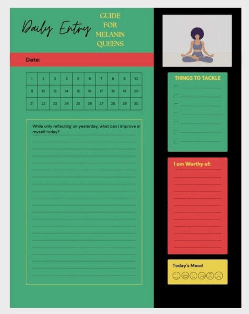 A Black Girl's Daily Entry - Etsy