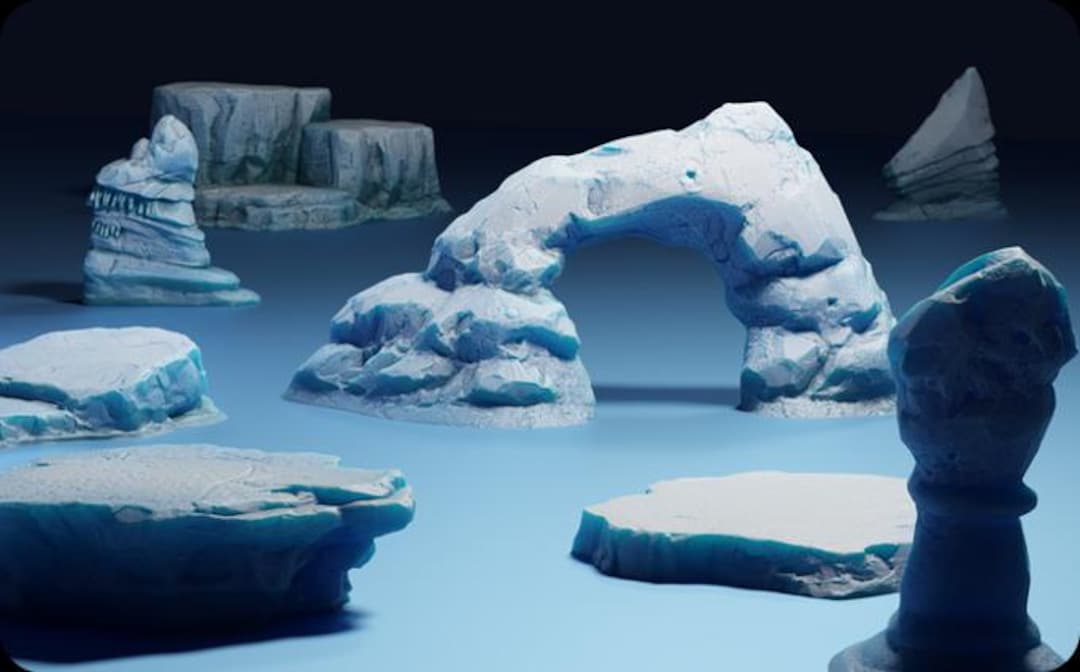 3D Printed Iceberg Terrain Set: Tabletop RPG Scenery - Etsy UK