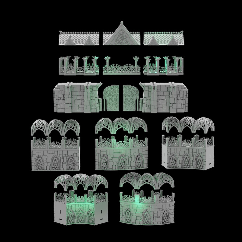 Elven MESBG Gate House and Walls Elven City Terrain and Buildings ...