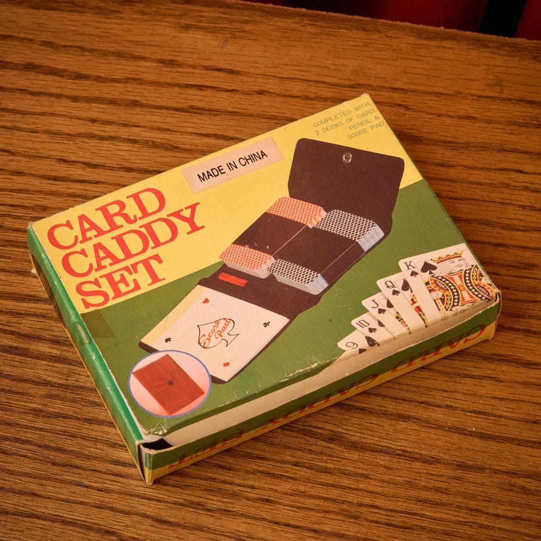 Vintage Card Caddy Set in Original Box Two Decks of Playing Cards - Etsy