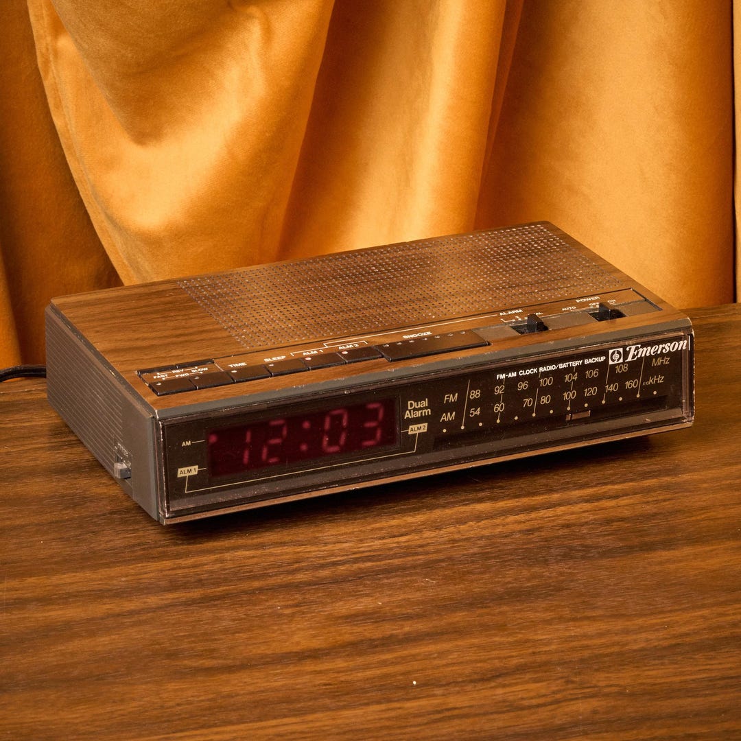 Vintage Emerson Digital Alarm Clock Model RED5675A Faux Wood - Etsy
