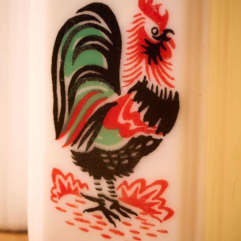 Vintage Mckee Tipp City Rooster Milk Glass Salt and Pepper Shakers Red ... Vintage Mckee Tipp City Rooster Milk Glass Salt and Pepper Shakers Red ...