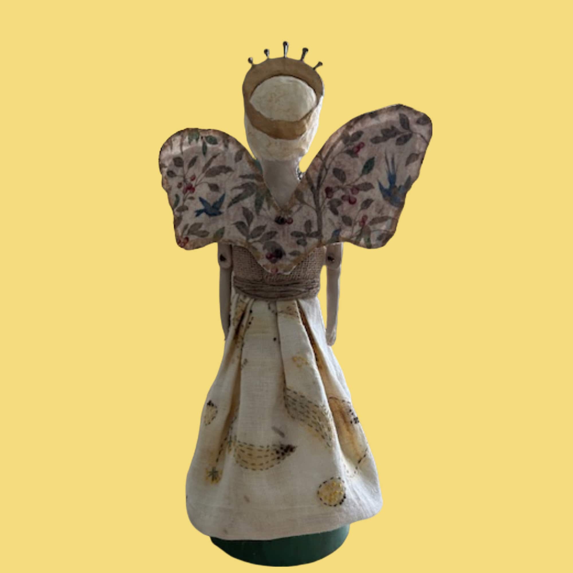Paper Clay Sculpture, Art Doll, Angel, One of a Kind, Collectible Folk ...