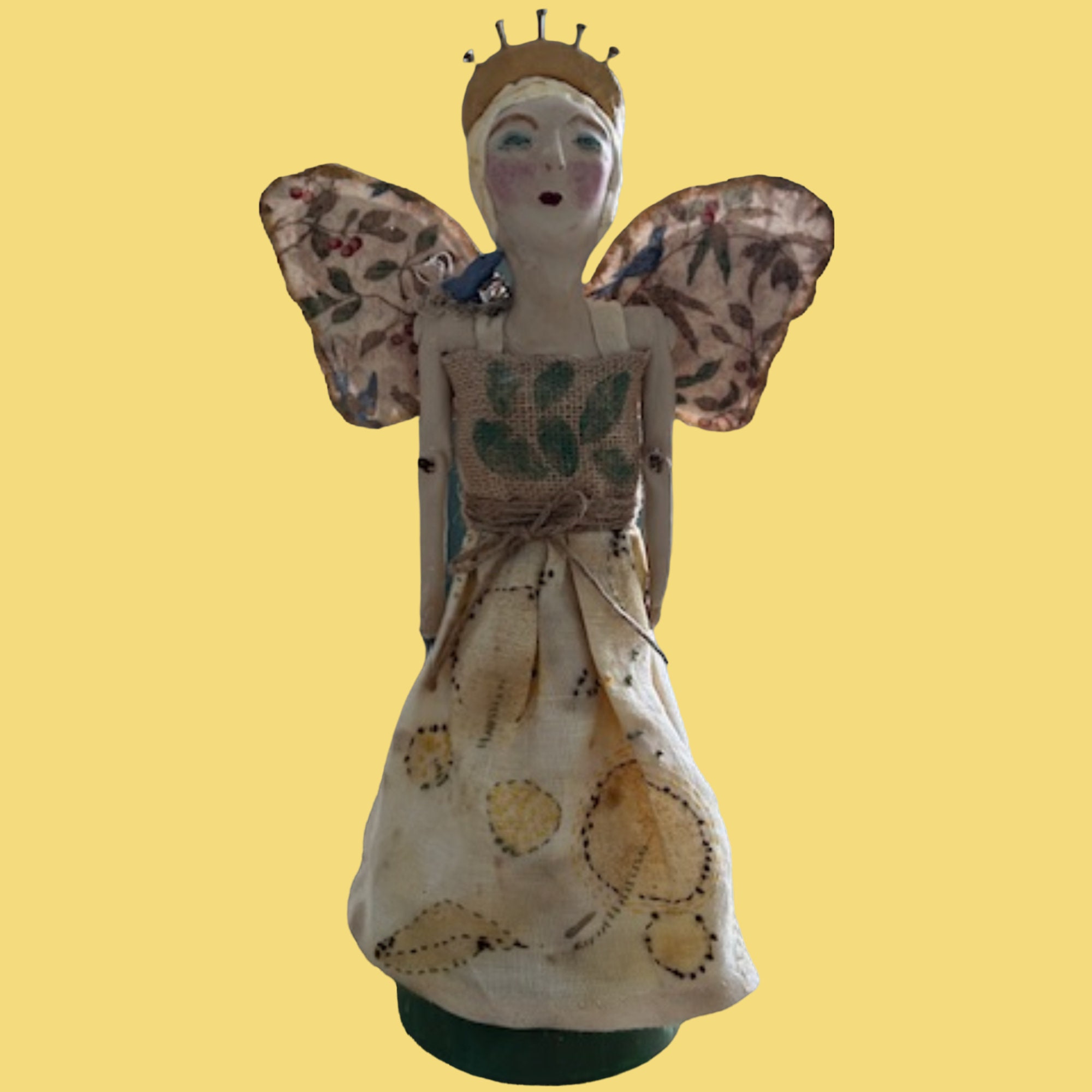 Paper Clay Sculpture, Art Doll, Angel, One of a Kind, Collectible Folk ...