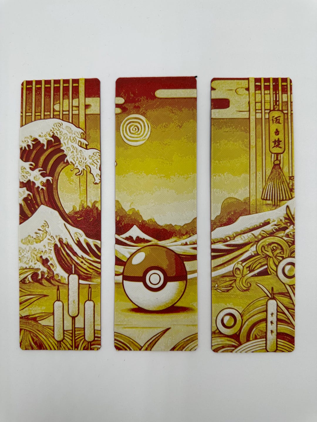 3D Printed Japanese-inspired Poké Ball Bookmark Set of 3 | Hue Forge ...