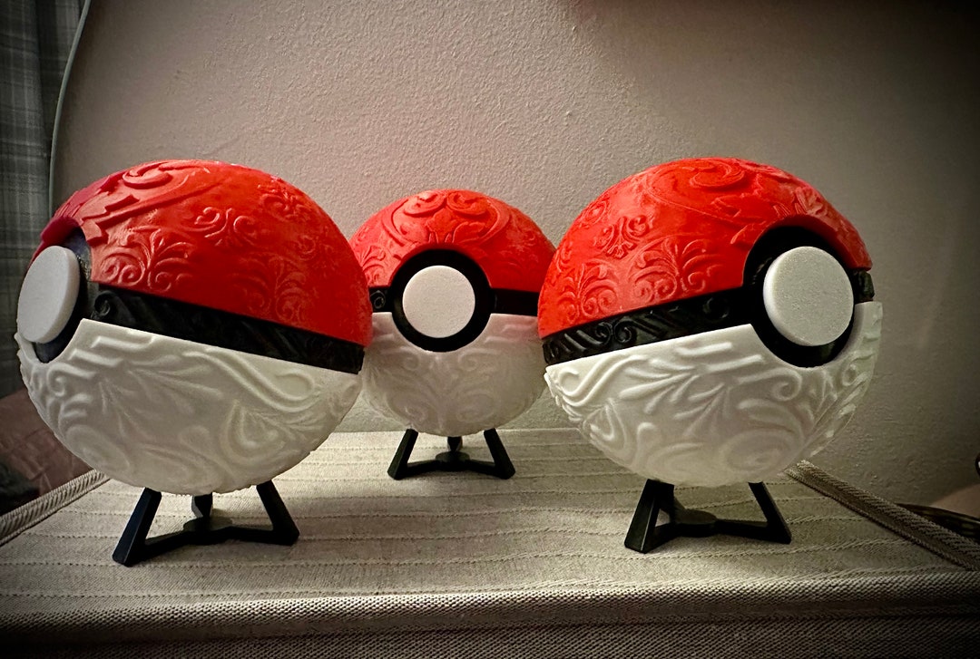 Ornamental Inspired Pokeball With Stand - Etsy