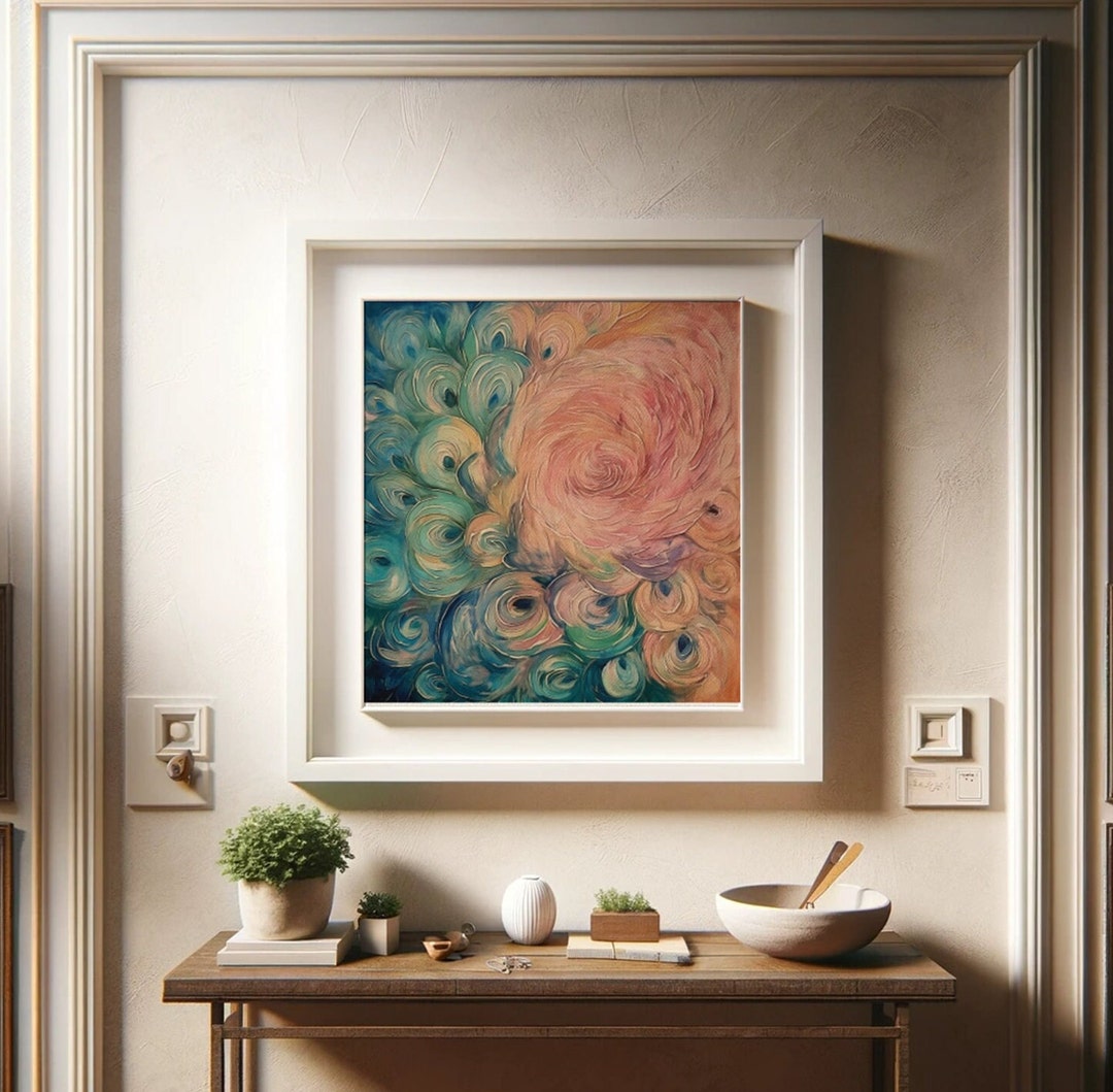 Abstract Swirl Digital Art | Vibrant Spiral Wall Decor Modern Artistic ...