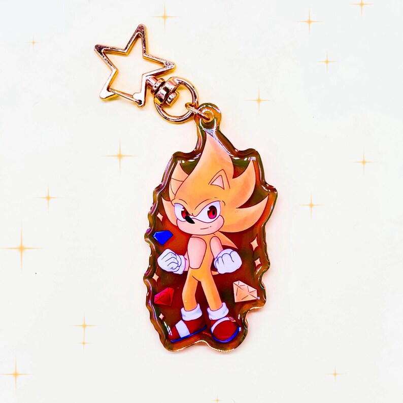 Sonic the Hedgehog Version Super Keychain Holographic Acrylics - Etsy