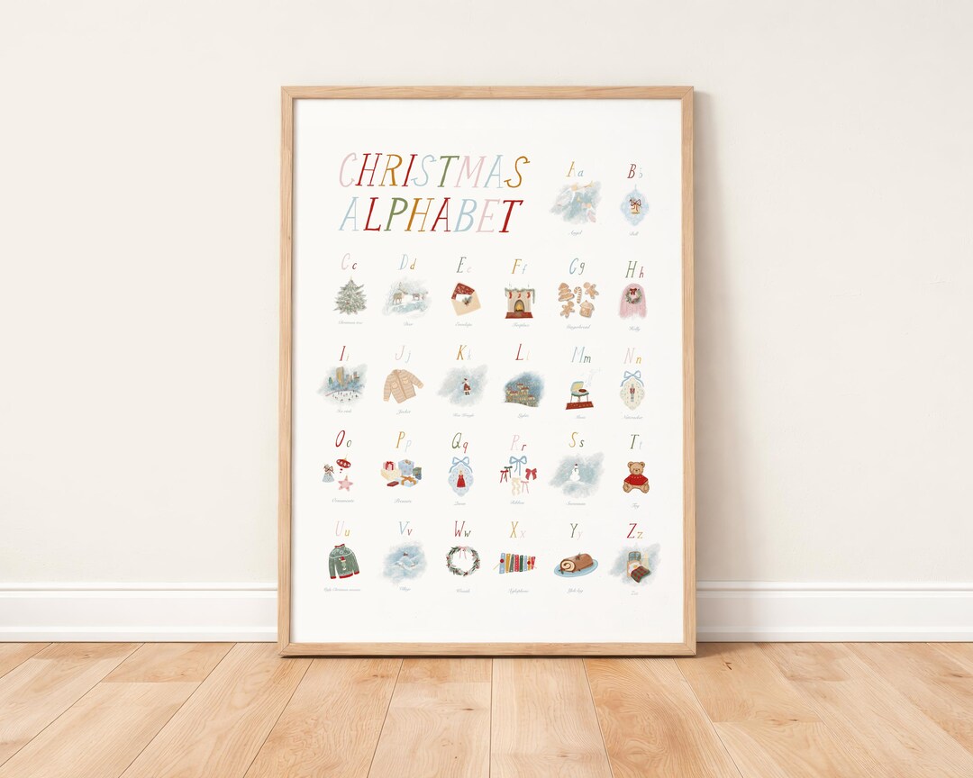 Christmas Alphabet Poster • Winter Nursery Decor (digital Download) - Etsy