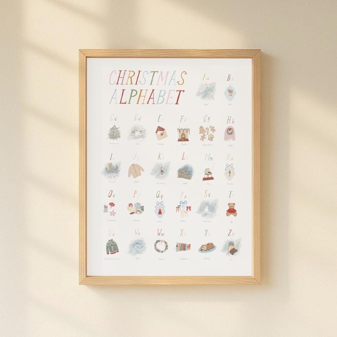 Christmas Alphabet Poster • Winter Nursery Decor (digital Download) - Etsy