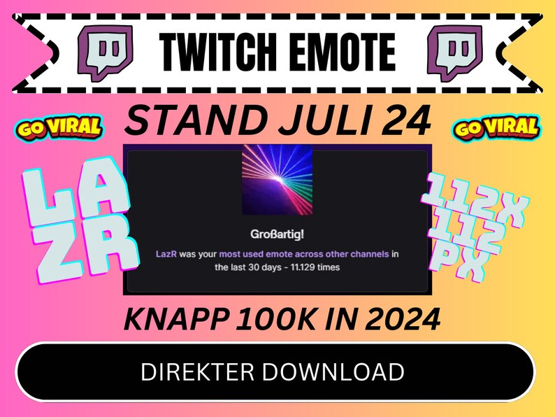 Lazr Emote Twitch Animation Laser Emote 112x112 TOP EMOTE - Etsy