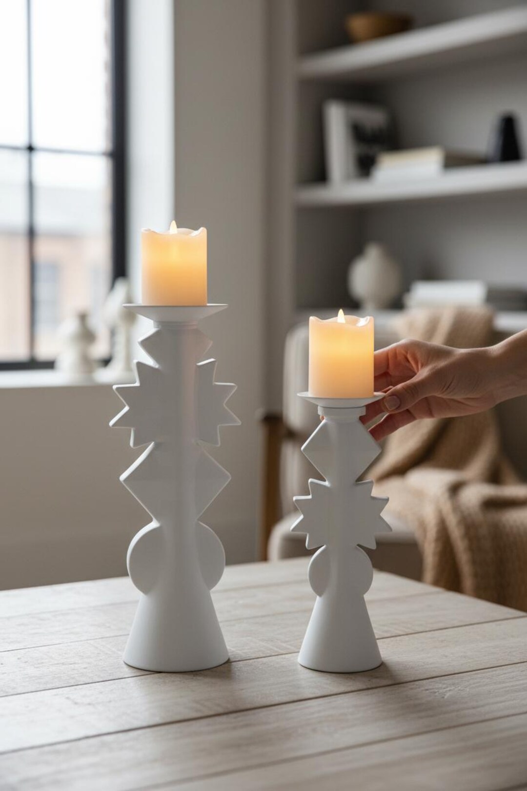 3D Printable LED Candle Holder STL – Modern Minimalist Candlestick ...