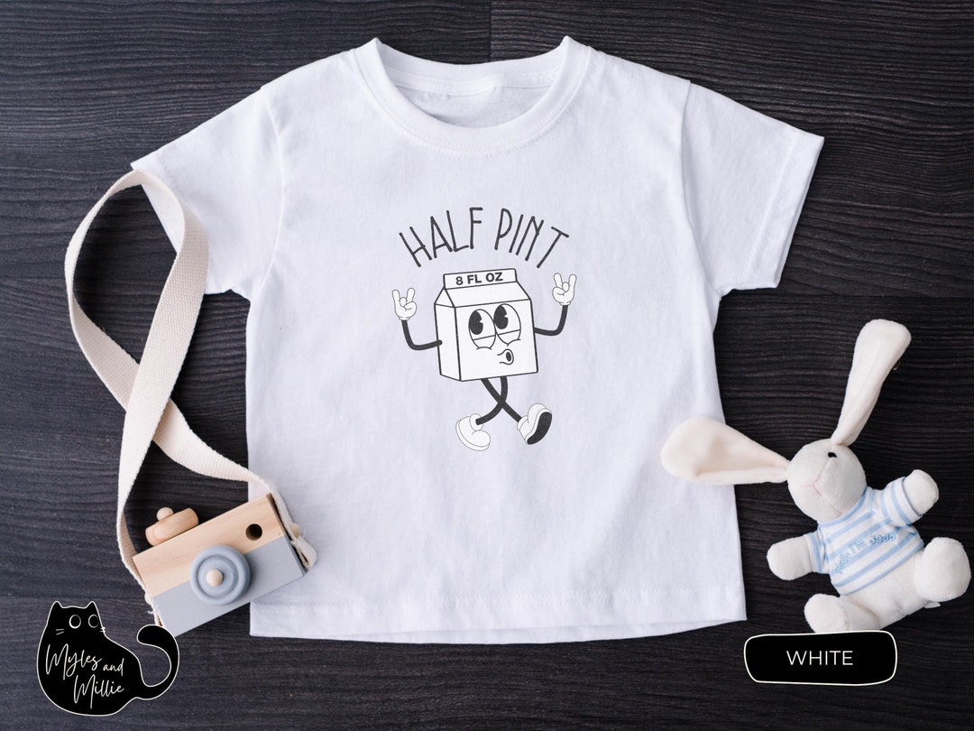 Funny Half Pint Kids Shirt, Cute Milk Carton Cartoon Toddler Tshirt ...