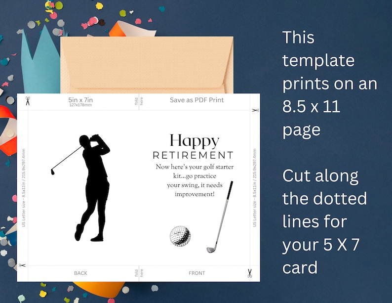 Happy Retirement Golf Kit Card - Etsy