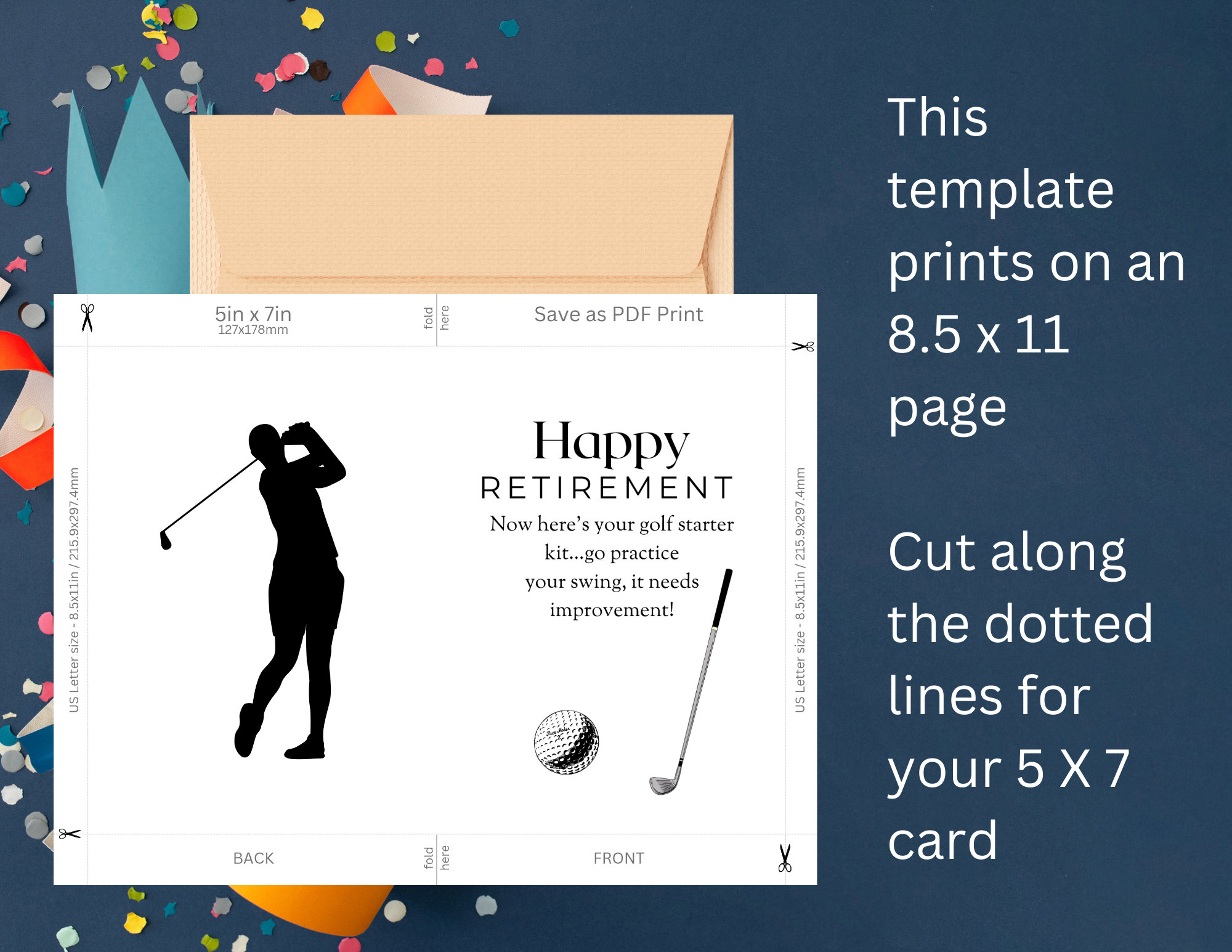 Happy Retirement Golf Kit Card - Etsy