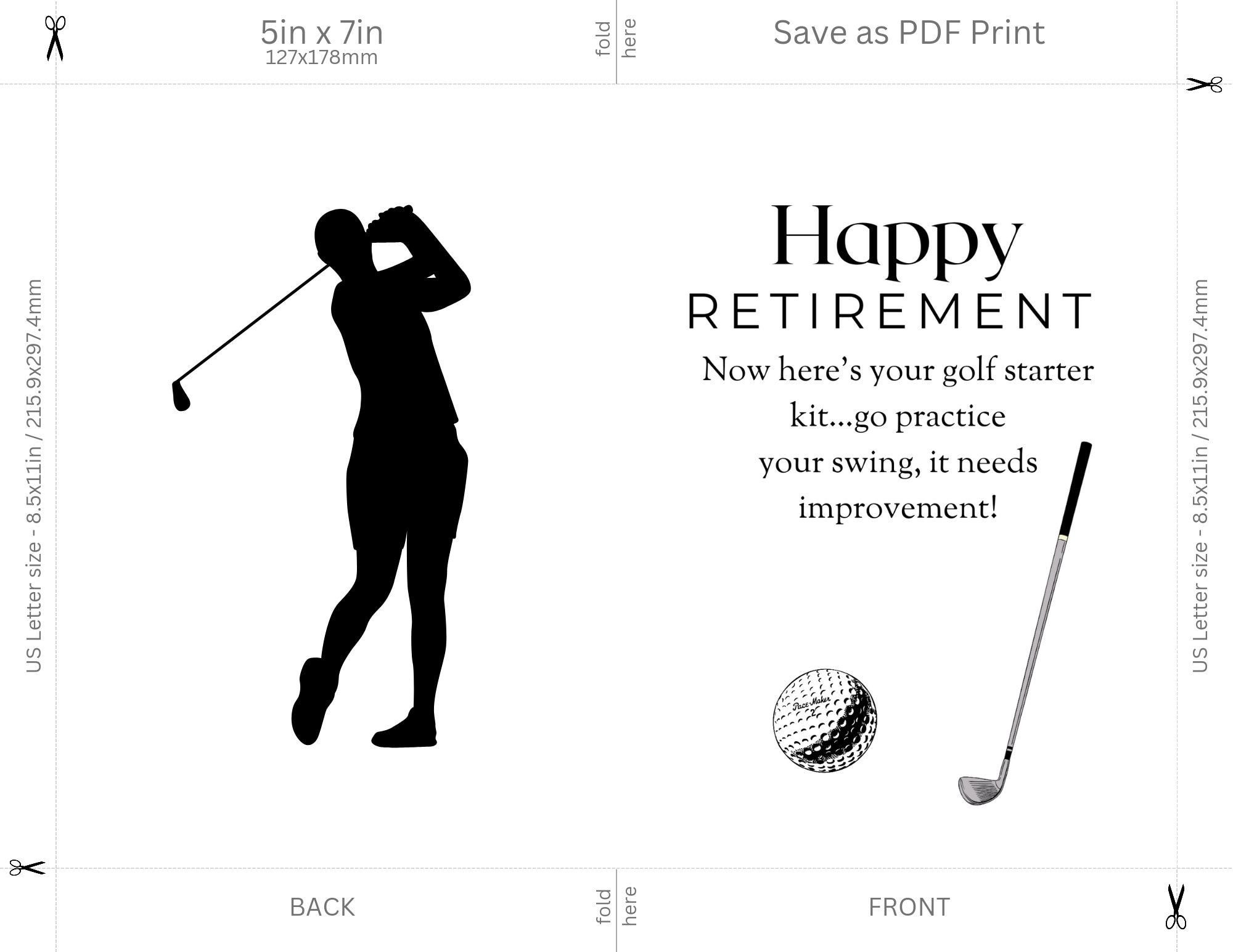 Happy Retirement Golf Kit Card - Etsy