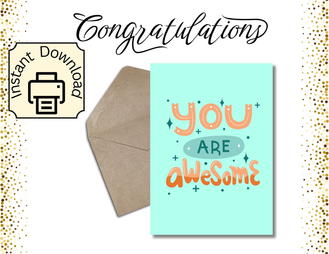You Are Awesome Card - Etsy