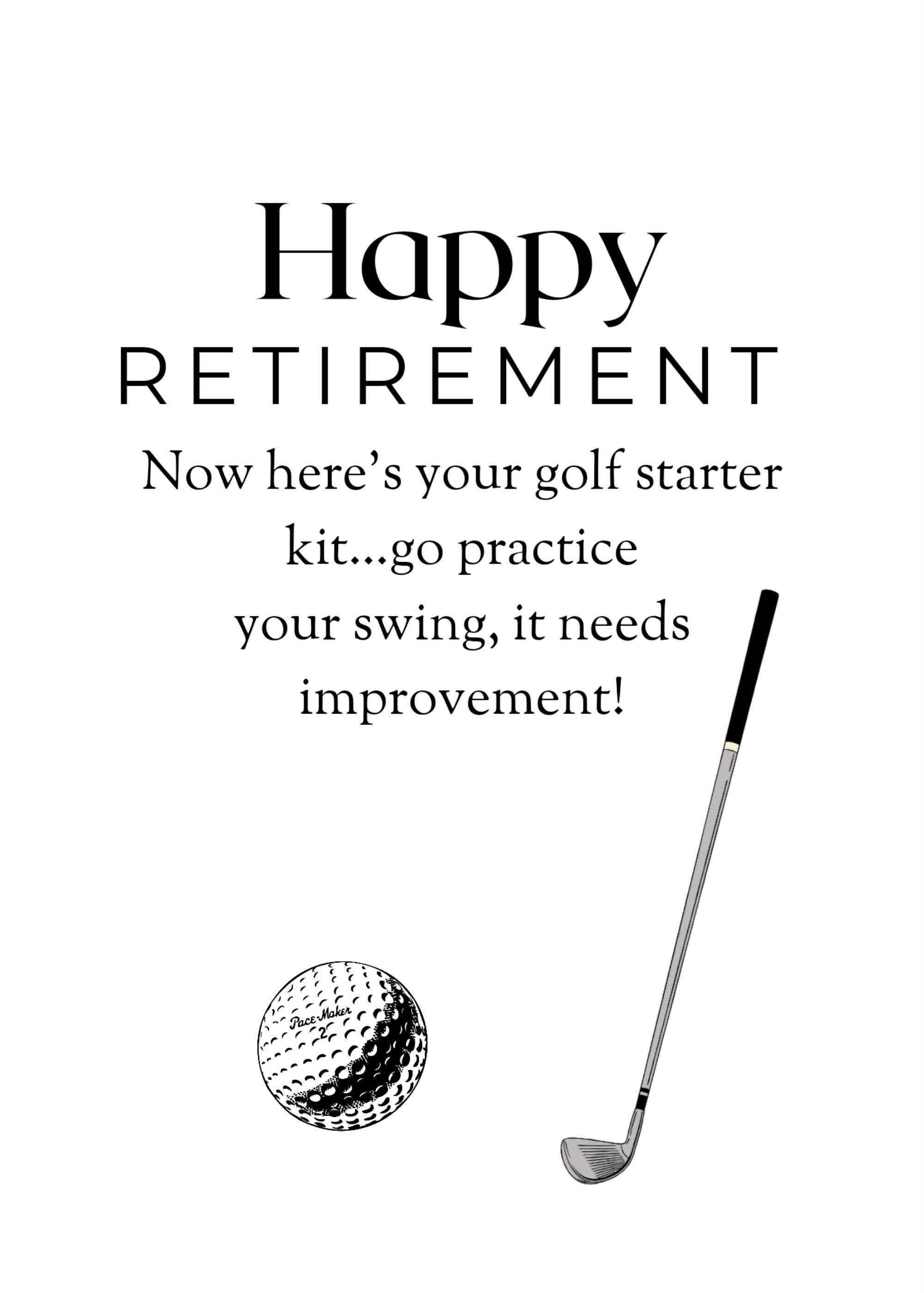 Happy Retirement Golf Kit Card - Etsy