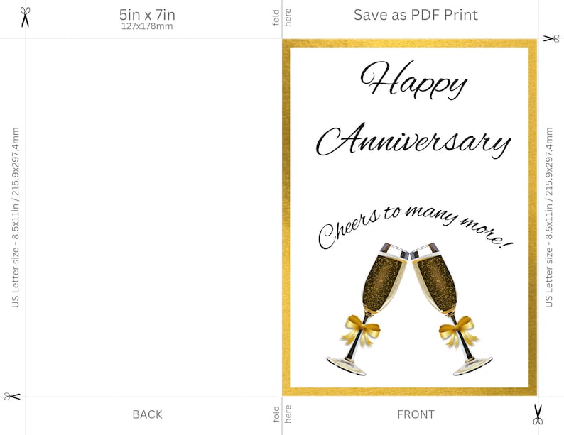 Happy Anniversary Gold, Cheers Toast - Etsy