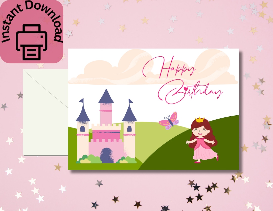 Happy Birthday Princess Card - Etsy
