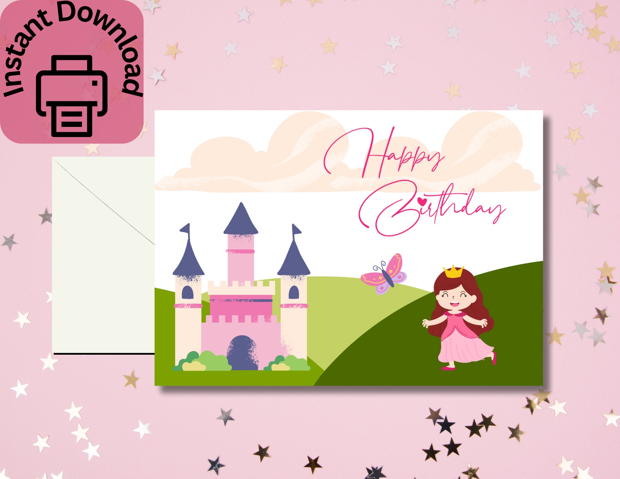 Happy Birthday Princess Card - Etsy
