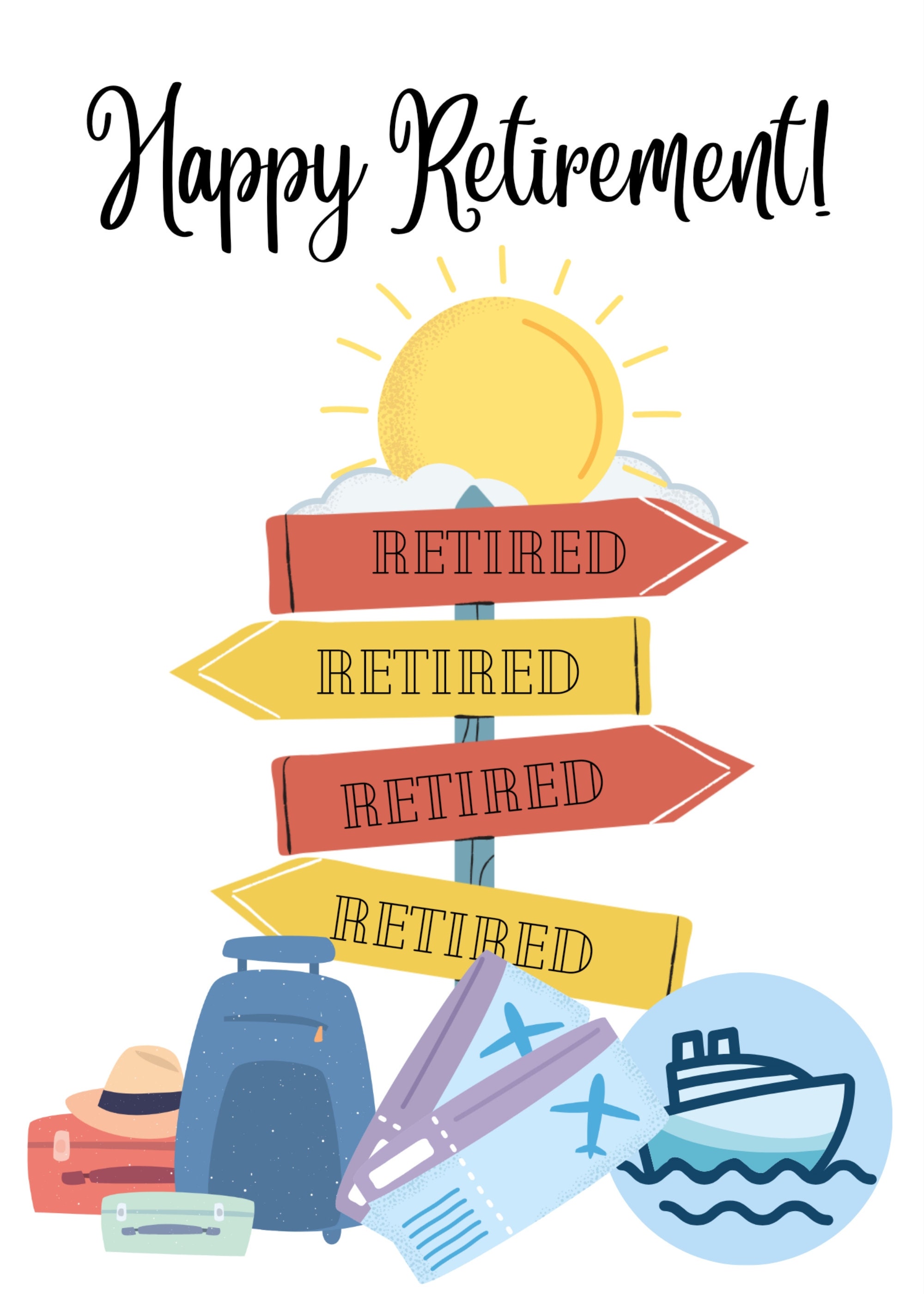 Happy Retirement Go Traveling - Etsy