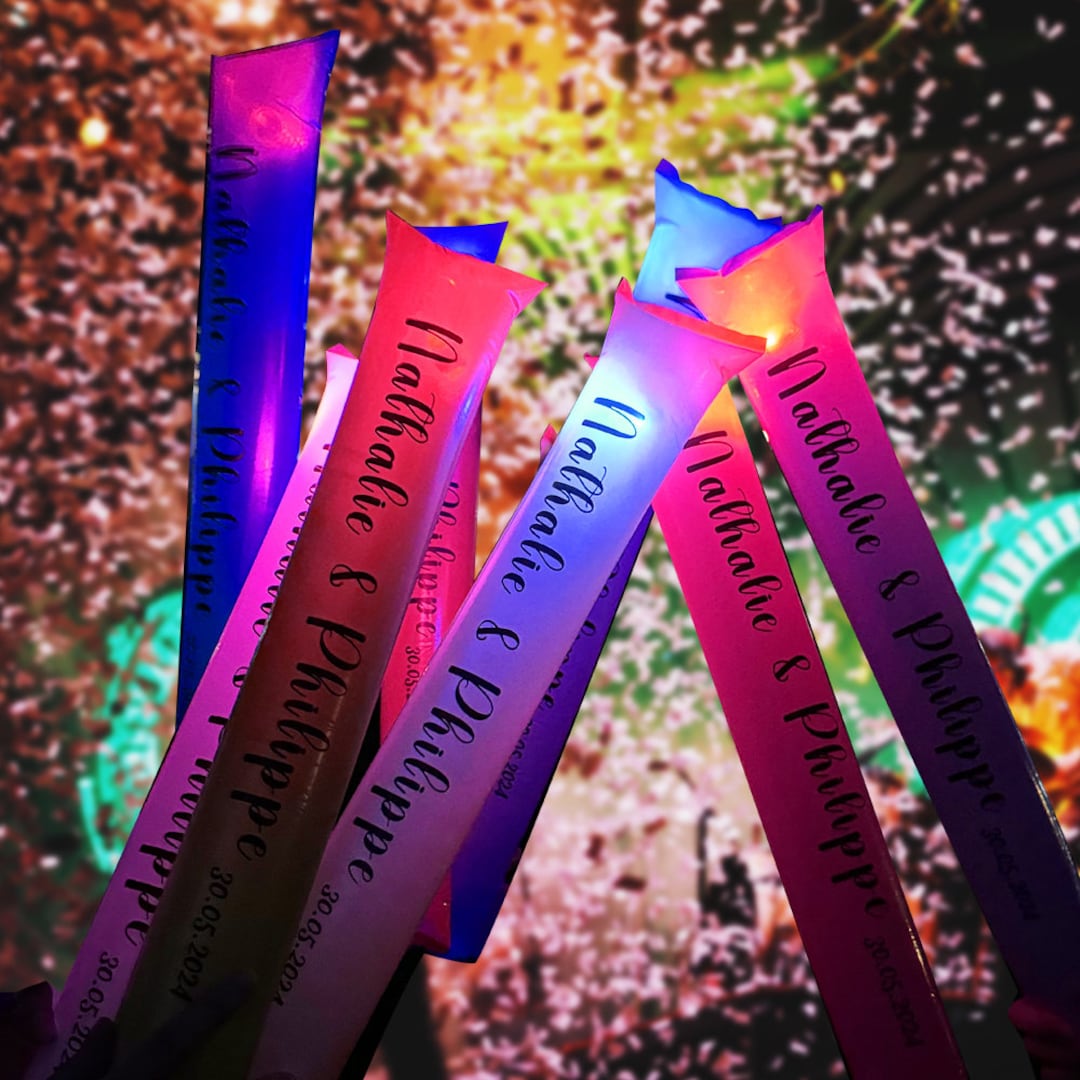 Personalized Inflatable Glow Sticks, Wedding Favour, Wedding Atmosphere ...