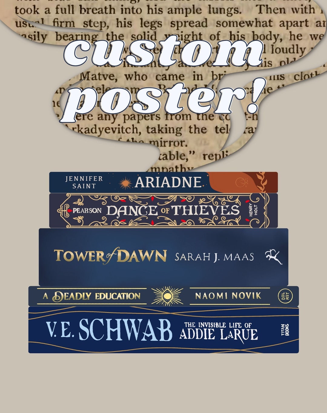 Custom Book-poster - Etsy