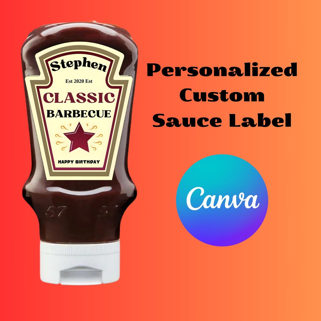 Barbecue Label Template. Easy to Customize and Print Barbecue Sauce ...